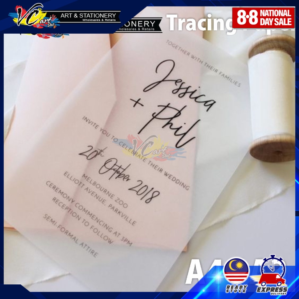 VC Art Tracing Paper 10 sheets A4 A3 95gsm Vellum Paper Translucent ...