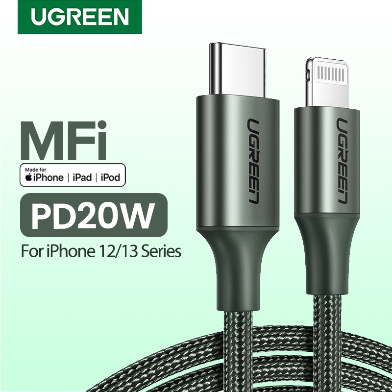 Ugreen MFi USB C to Lightning iPhone Charging Cable Compatible for iPhne 14 13 12 mini Pro Max 8 ...