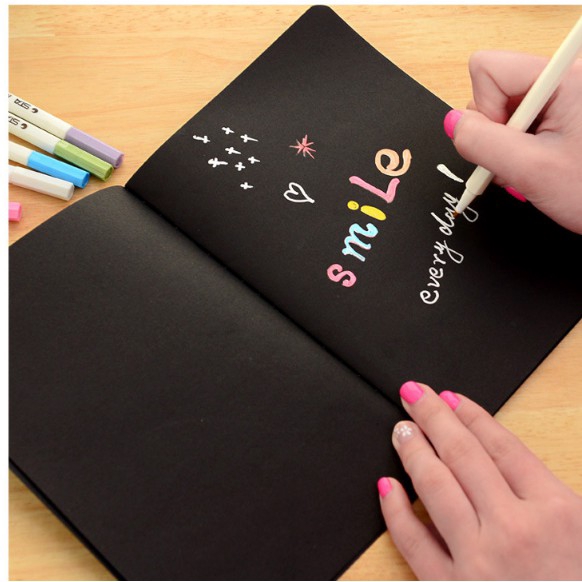 Creative DIY Black Paper Plain Notebook NoteBook Plain Black Paper ...