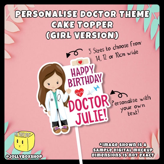 [SG Seller] Personalised Doctor Theme Cake Topper Boy or Girl Version ...