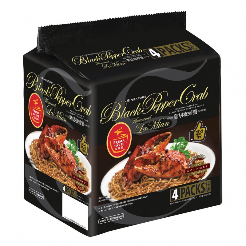 Prima Taste BLACK PEPPER CRAB FLAVOURED LAMIAN 4S X 180G | Shopee Singapore