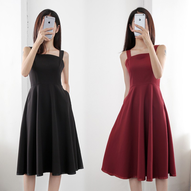 [Happishop] Women's Sleeveless Maxi Dress Ladies Casual A-line Dresses ...