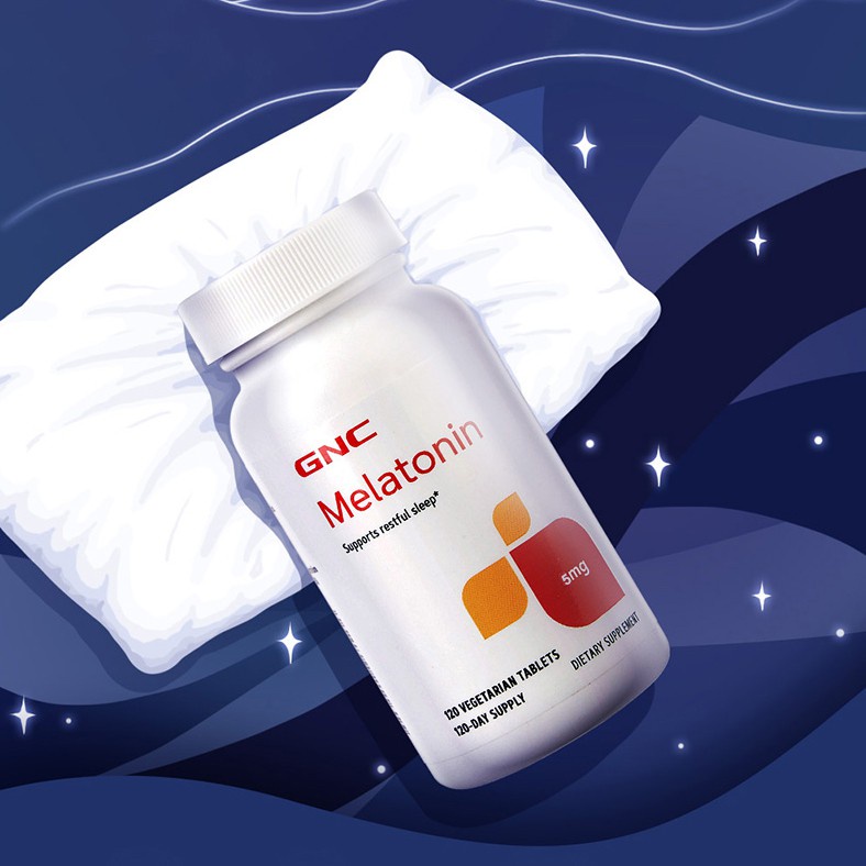 GNC melatonin tablets 5mg*120 tablets melatonin pineal gland to relieve ...