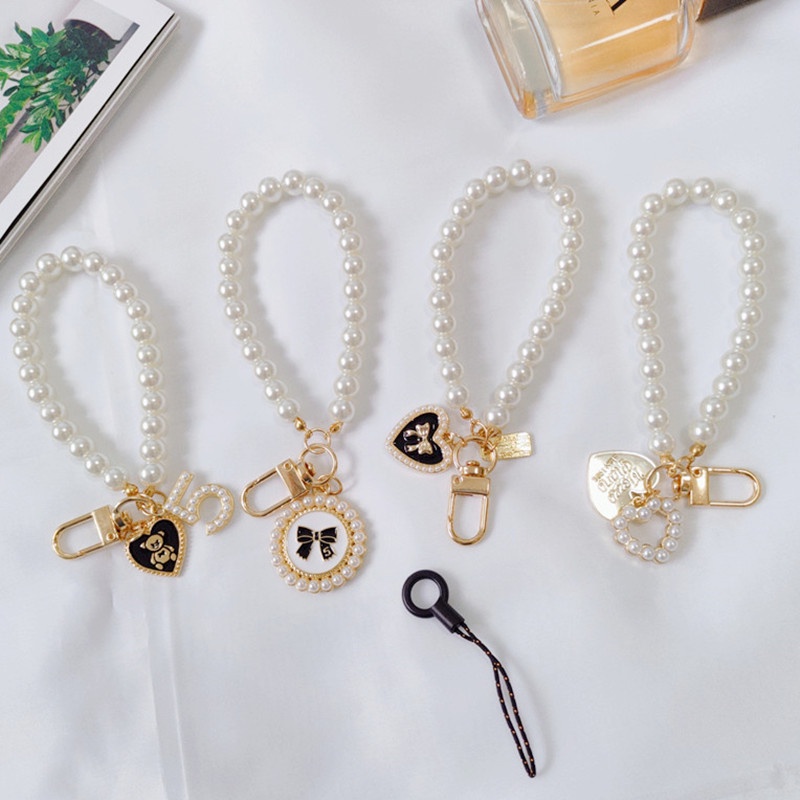 High Quality Creative Vintage Pearl Chain Keychain Love Exquisite Car ...