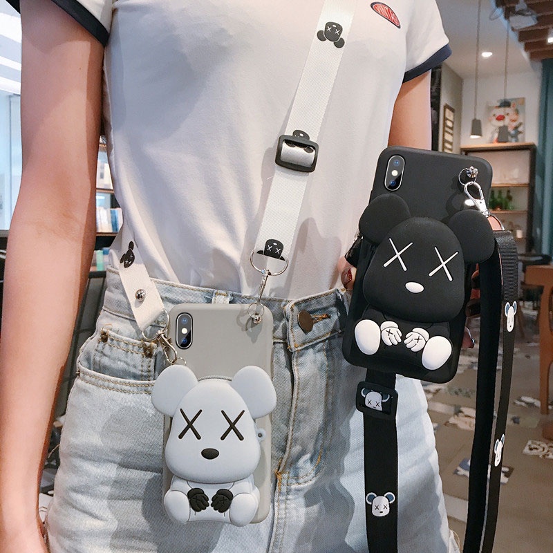 Cartoon Cute Fashion Trend Kaws Silicone Coin Purse Mobile Phone Case ...