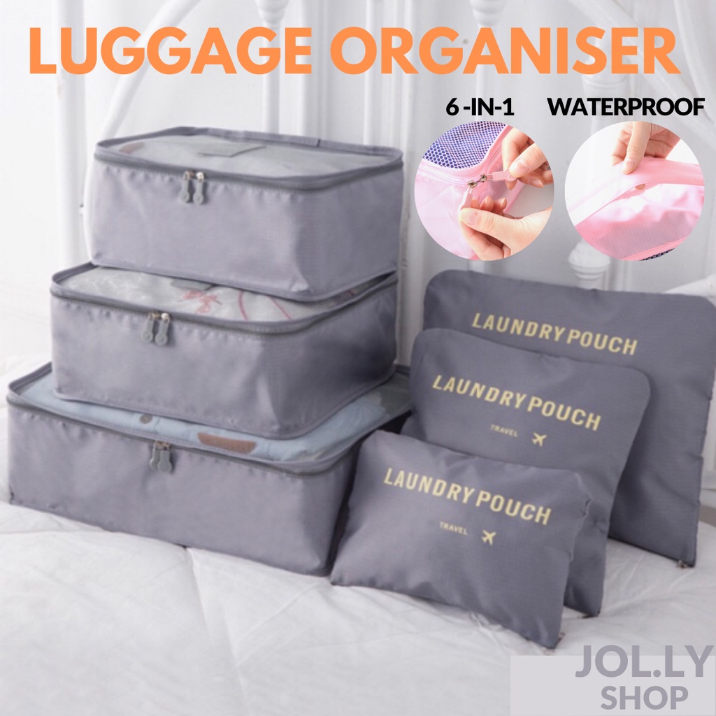 🔥SG LOCAL STOCK🔥6Pcs Waterproof Travel Luggage Organiser Packing Cube ...