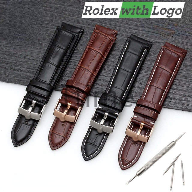 20mm 21mm Genuine Leather Watch Strap for Rolex Submariner Daytona ...