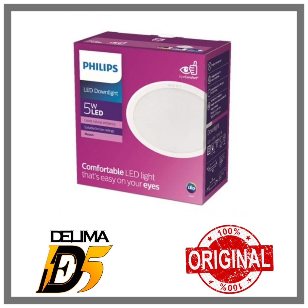 Philips 5W LED Downlight Meson (White - 65K / Yellow - 30K) ID Recessed ...