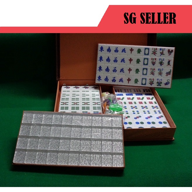 Pattern Silver Crystal Mahjong Set SH / A1Size 37mm / A2 Size 35mm ...