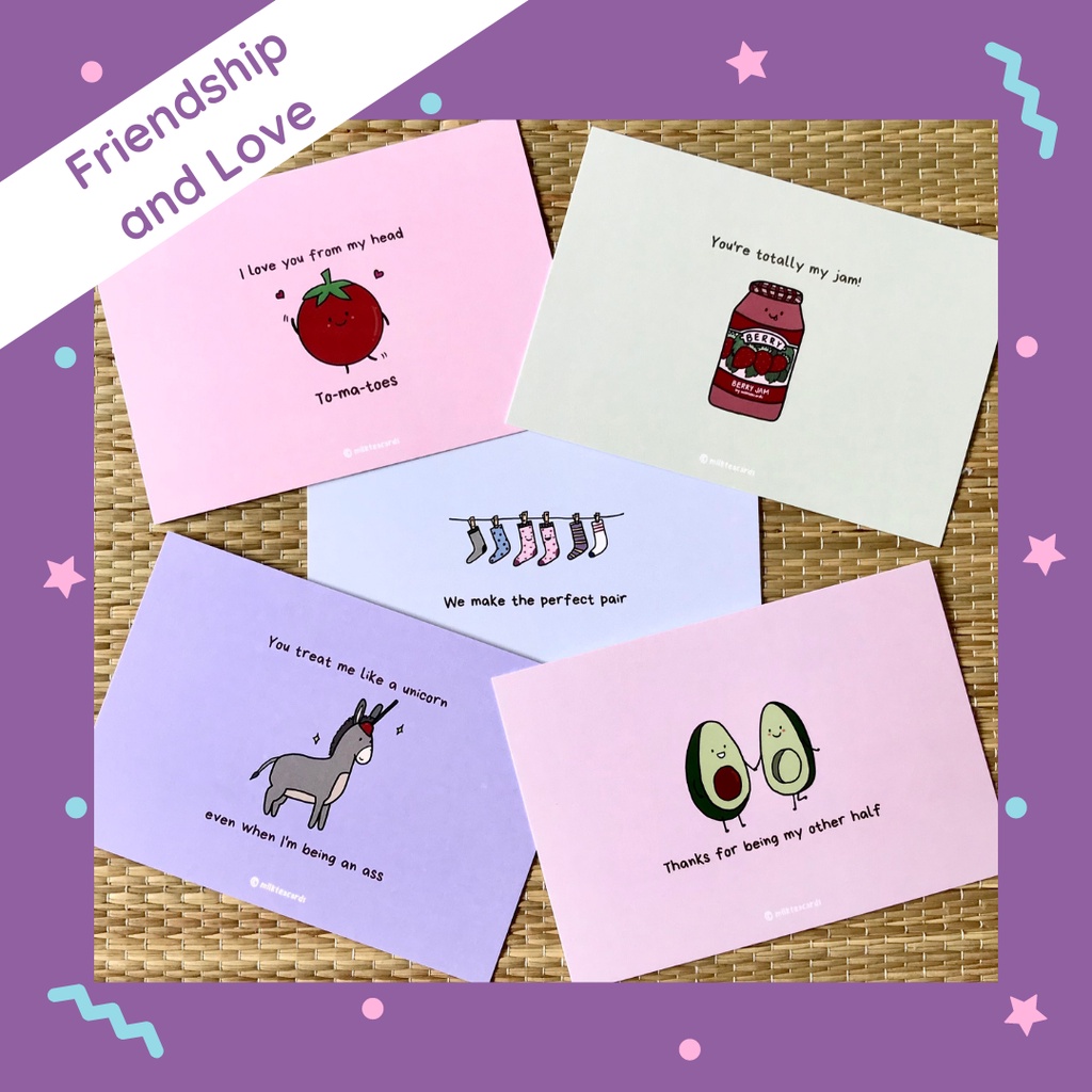 🍓 Cute Greeting Postcards 🍓 | Shopee Singapore