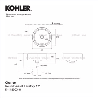 Kohler K-14800X-0 Chalice Round Vessel Lavatory 17" | Shopee Singapore