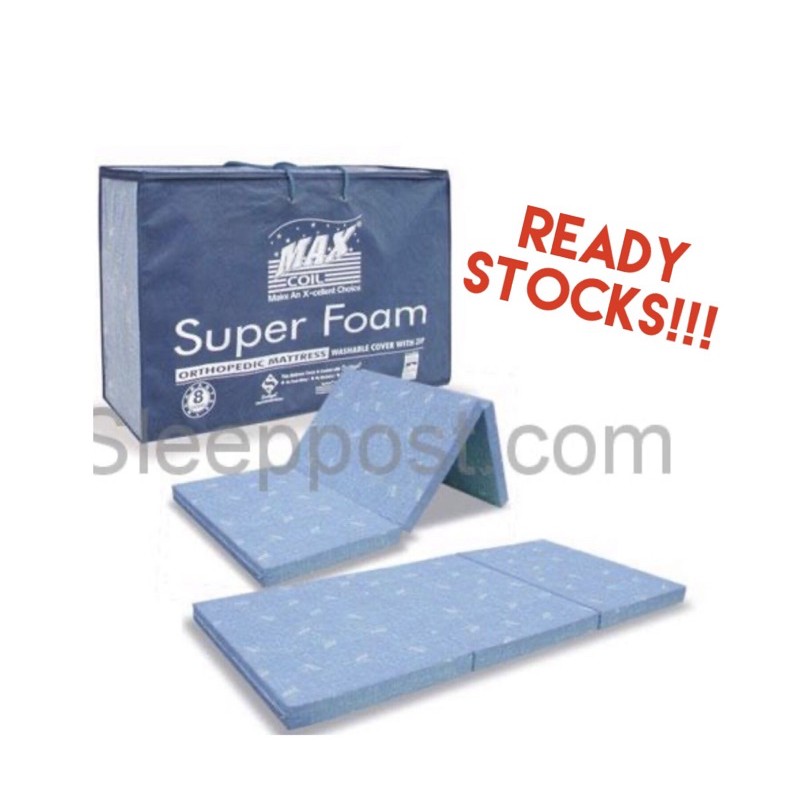 MaxCoil Super Foam Foldable Orthopedic Mattress | Shopee Singapore