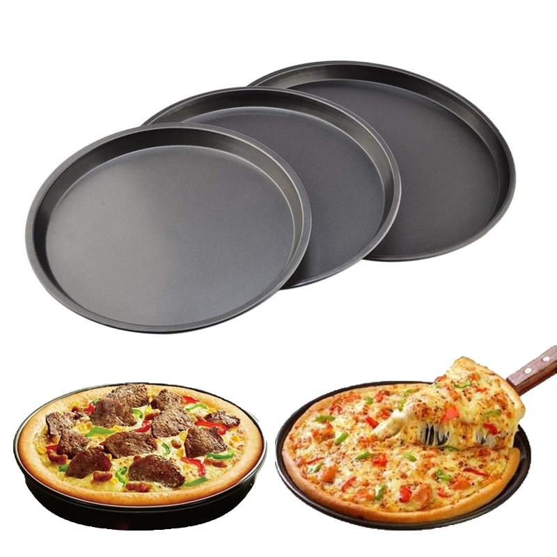 Round Pizza Tray Pizza Pan Oven Baking Tools Barbecue Non-Stick ...