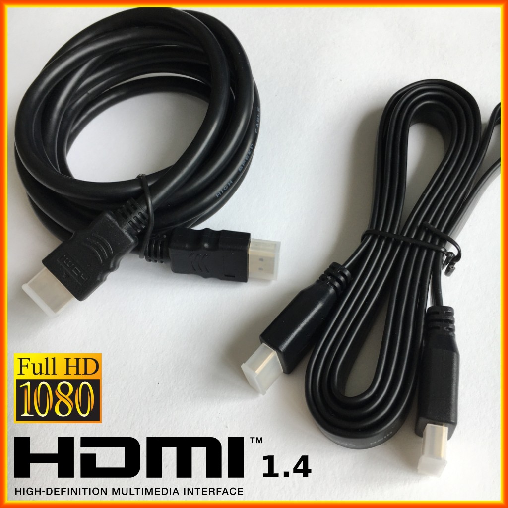 🏆 HDMI 1.4, 1 meter flat or round cable, standard type A male-male ...
