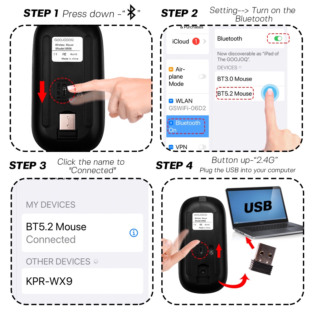 GOOJODOQ RGB Wireless Keyboard Rainbow Backlit Wireless Keyboard with Touchpad and Mouse, Mini ...