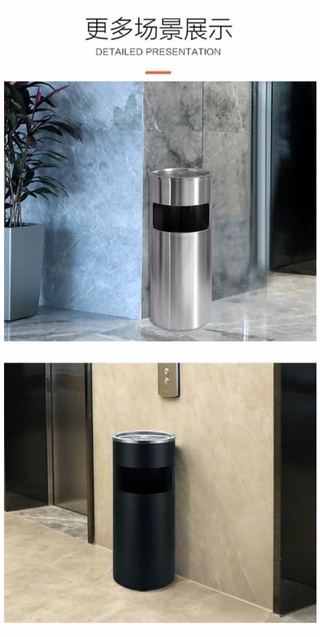 Shopping Stainless Steel Hotel Lobby Dustbin Hotel Room Trash Bin ...