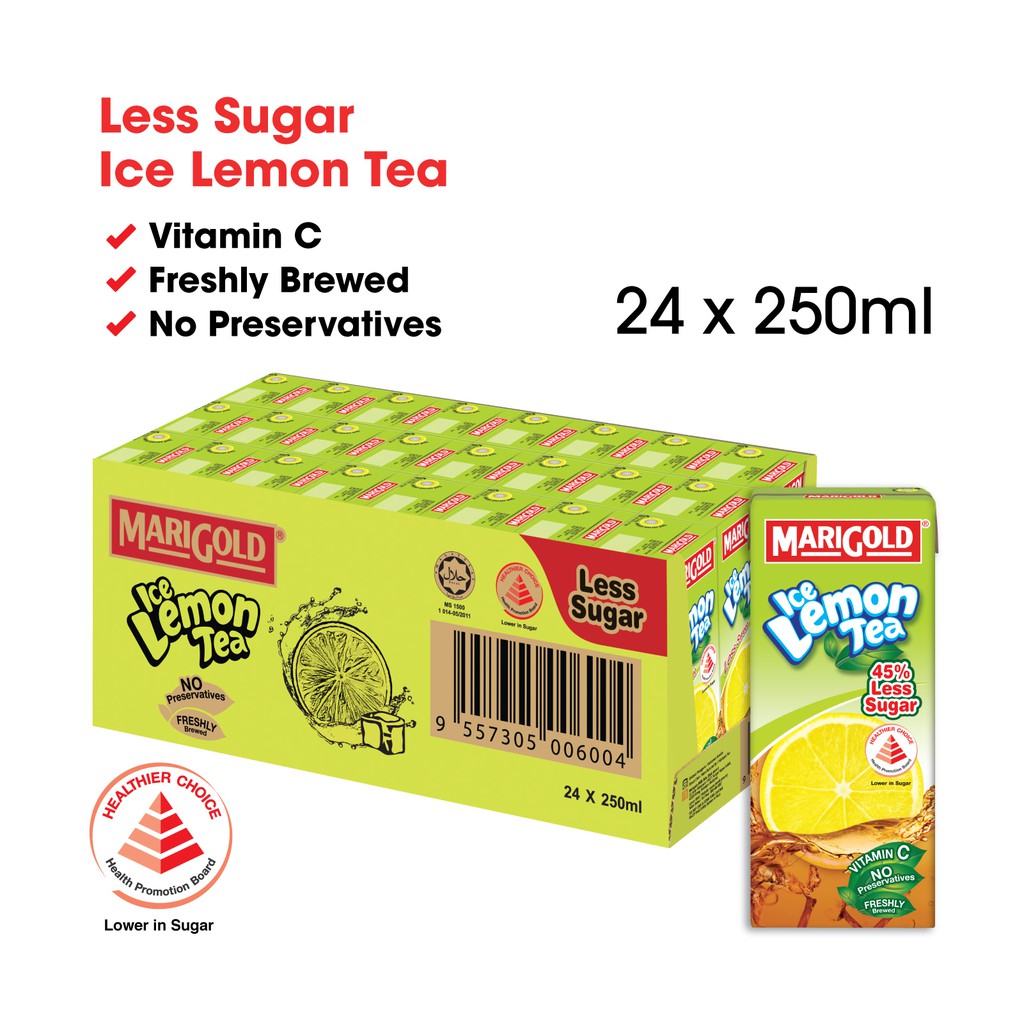 Marigold Asian Drinks LS Ice Lemon Tea 250Ml Case (Halal) | Shopee ...