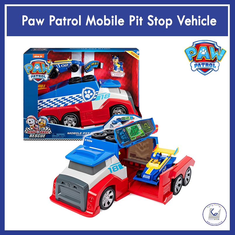 Paw Patrol Ready,Race,Rescue Mobile Pit Stop Team Vehicle with Sounds Kids Toys Spinmaster ...