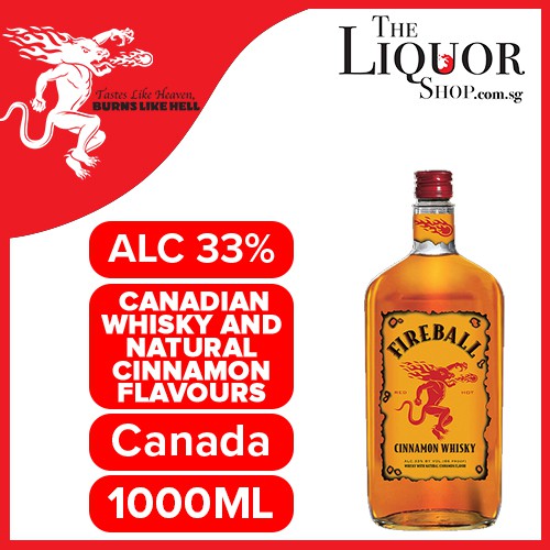 Fireball Cinnamon Whisky 1000ml Alc 33% | Shopee Singapore