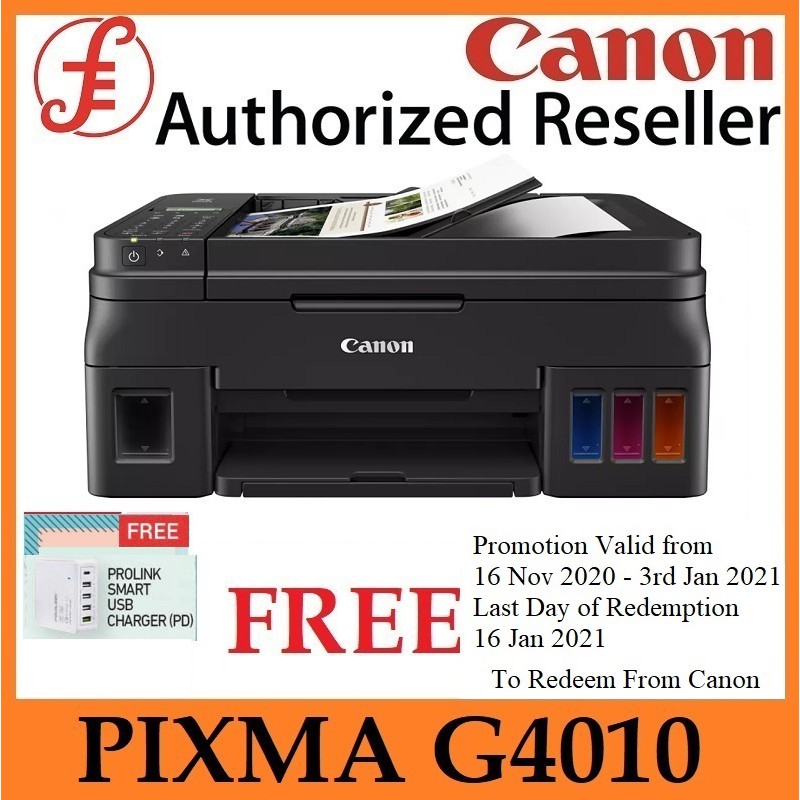 Canon Pixma G4010 Refillable Ink Tank Wireless All-In-One (4010 G4010 ...
