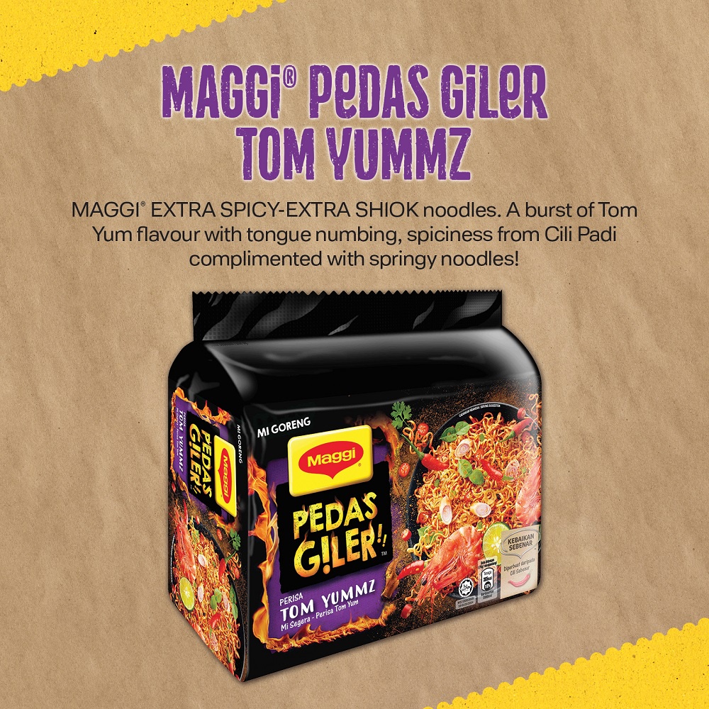 [SAMPLE] MAGGI Pedas Giler Tom Yum Mee Goreng Packets (5x76g) | Shopee ...