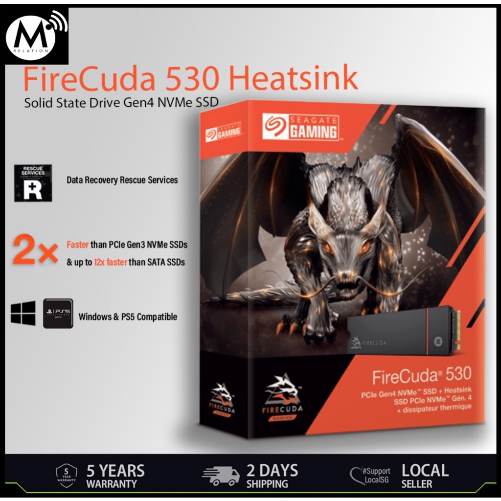 Seagate FireCuda 530 Heatsink Internal SSD / Solid State Drive Gen4 ...