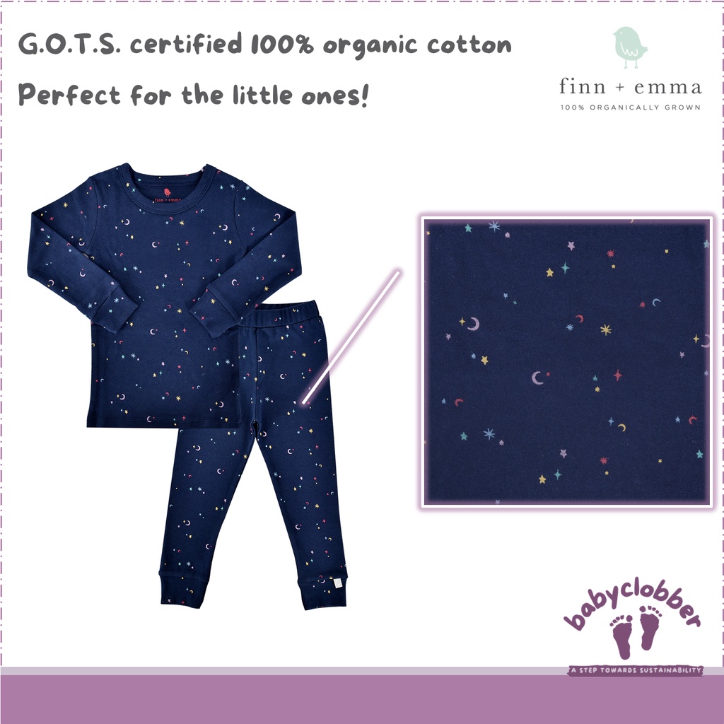Finn + Emma 2-4T Graphic Pyjamas: Starry Night (GOTS Certified Organic ...