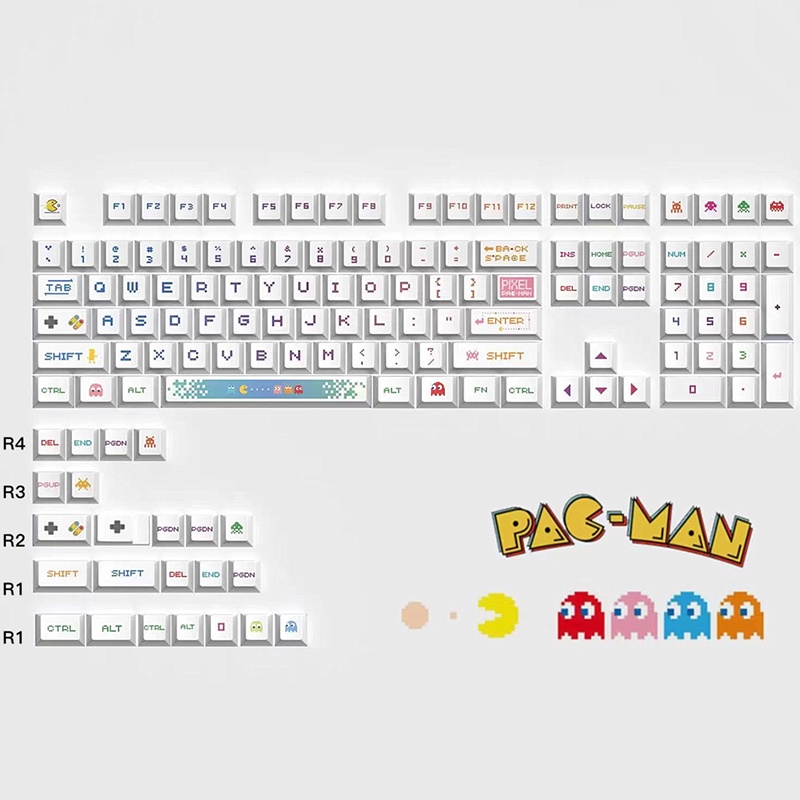 125Keys Pac-Man Keycaps Cherry Profiles PBT for Gateron Cherry MX ...