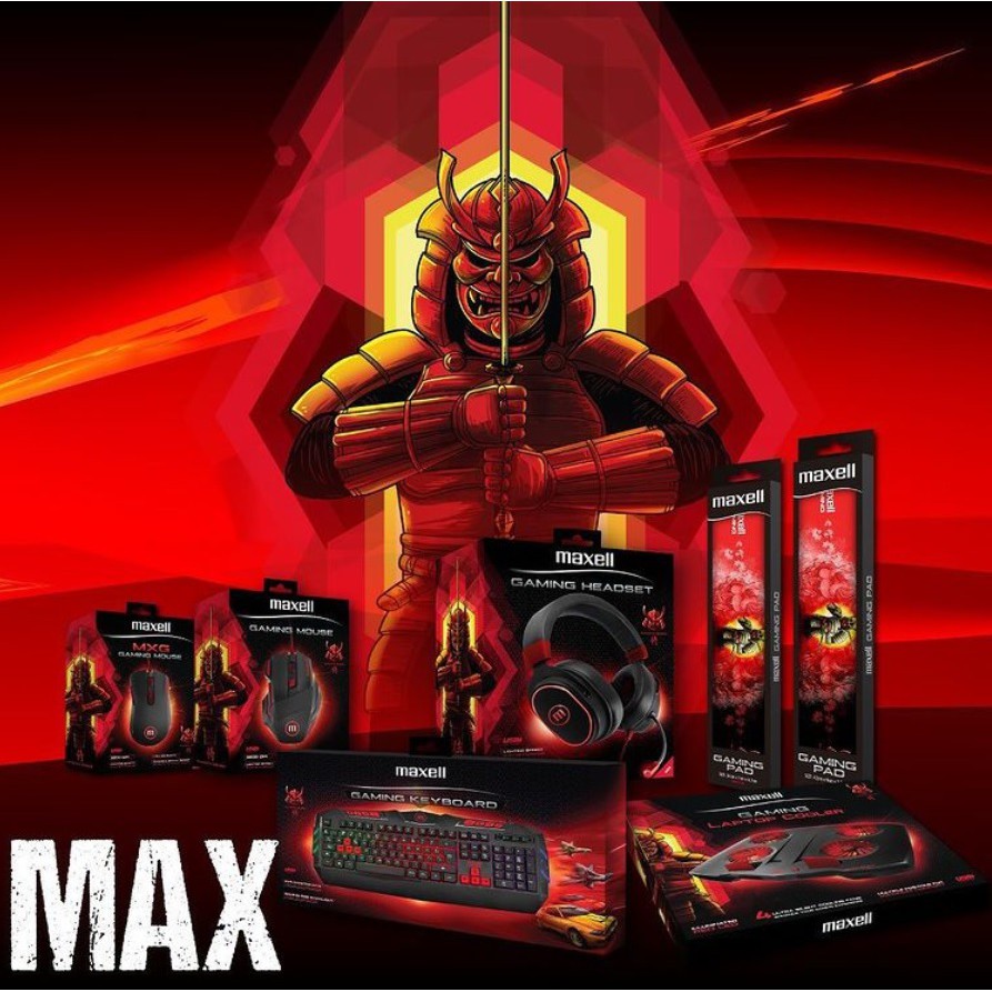 Maxell Samurai Gaming RGB Mouse, Headset, Keyboard, USB Hub Headphone ...