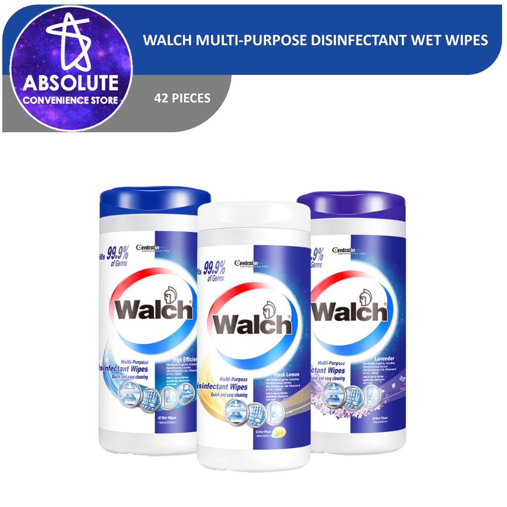 [Bundle of 12] Walch Multi-Purpose Disinfectant Wet Wipes 42pcs ...