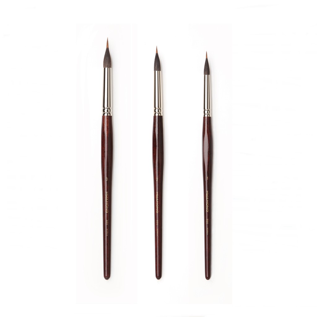 HWAHONG Artist Water Color Painting Paint Brushes Pointed Round Brush ...
