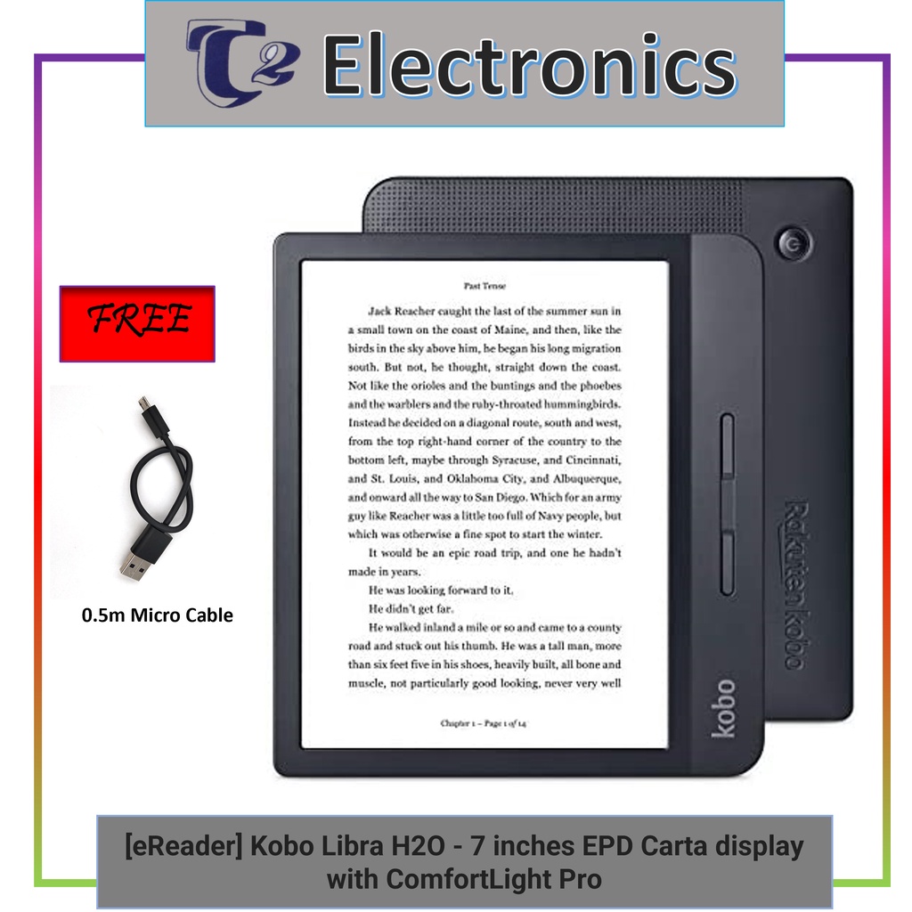 [eReader] Kobo Libra H2O **Free 1m Micro Cable** - 7 inches Carta ...