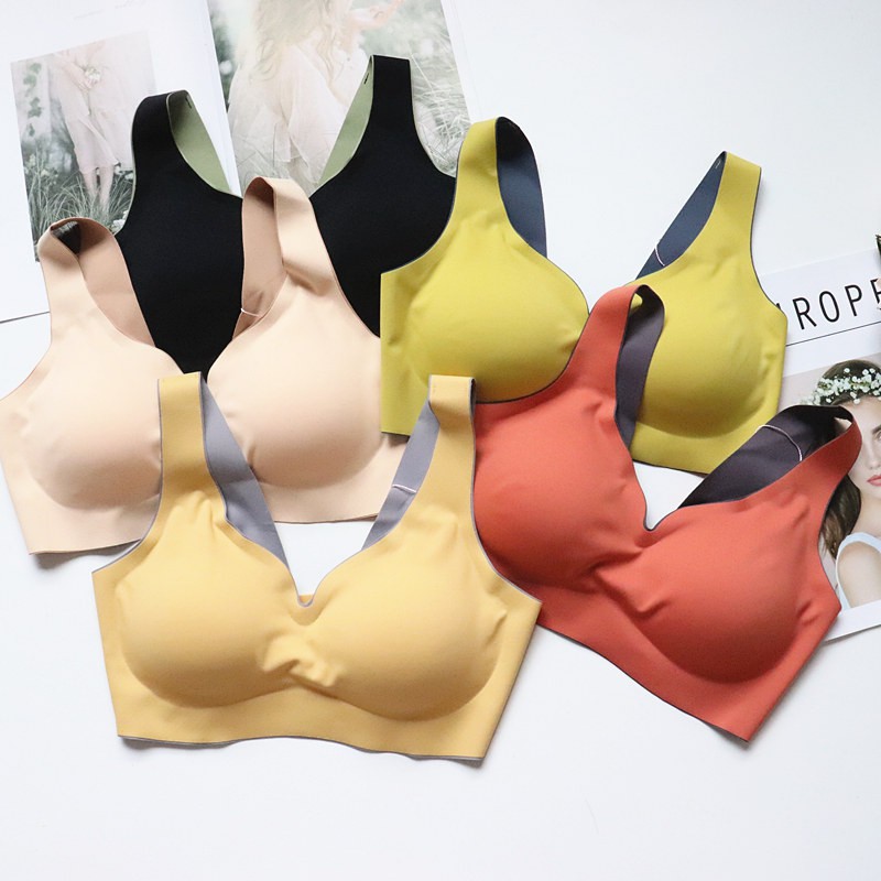 M-XXL Seamless Women Sleep Bra Vest type Sexy Lingerie Padded Wireless ...