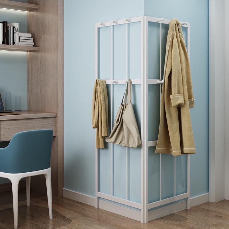 Solid wood corner hanging clothes rack floor type bedroom living room ...