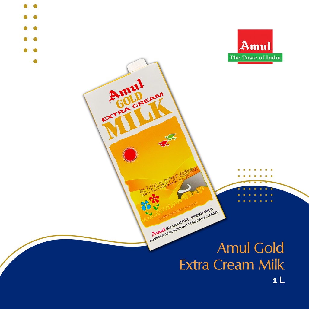 Amul Gold UHT Milk 12X1LTR - CARTON | Shopee Singapore