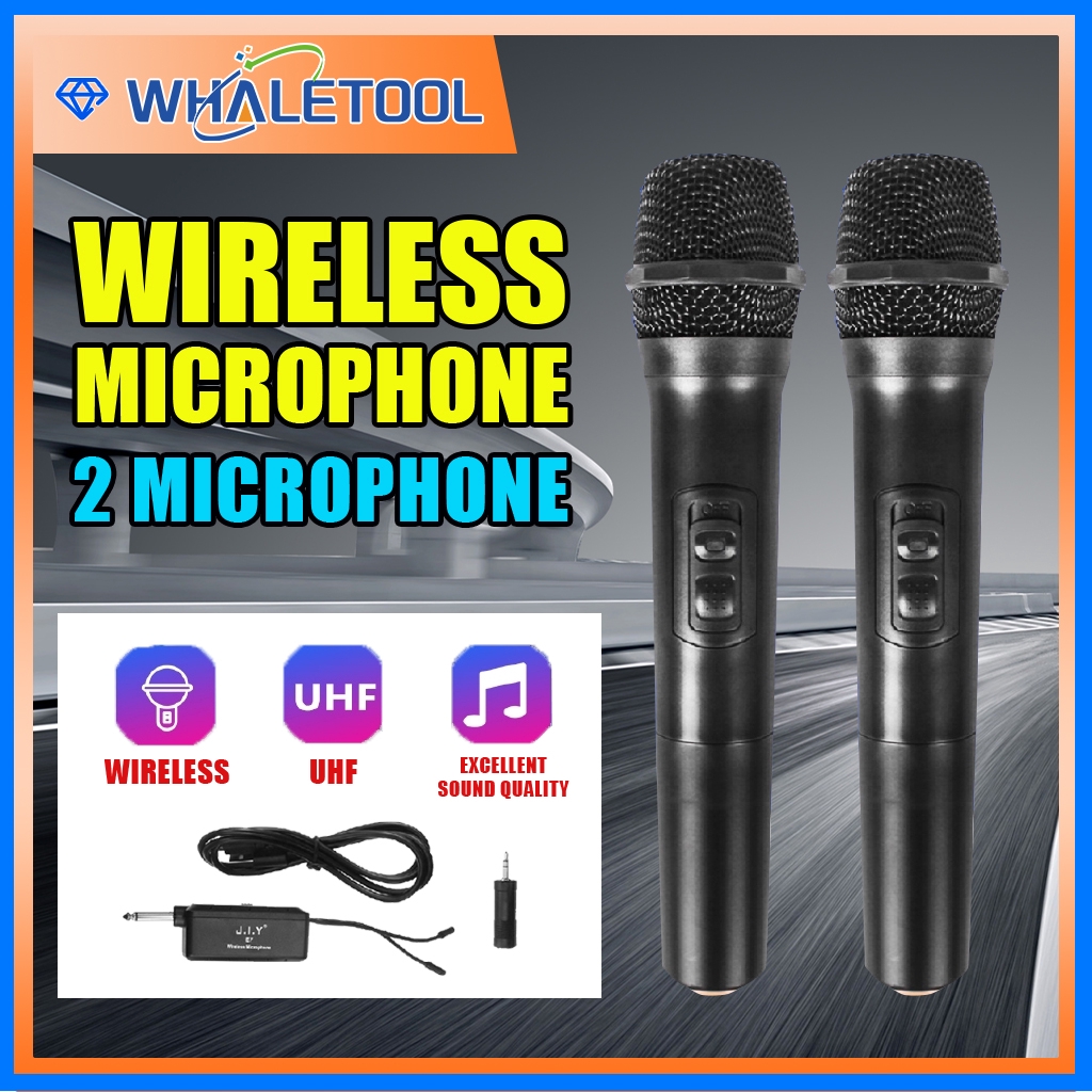 12V UHF 2 Channel Dual Wireless Handheld Microphone Speaker Mics w ...