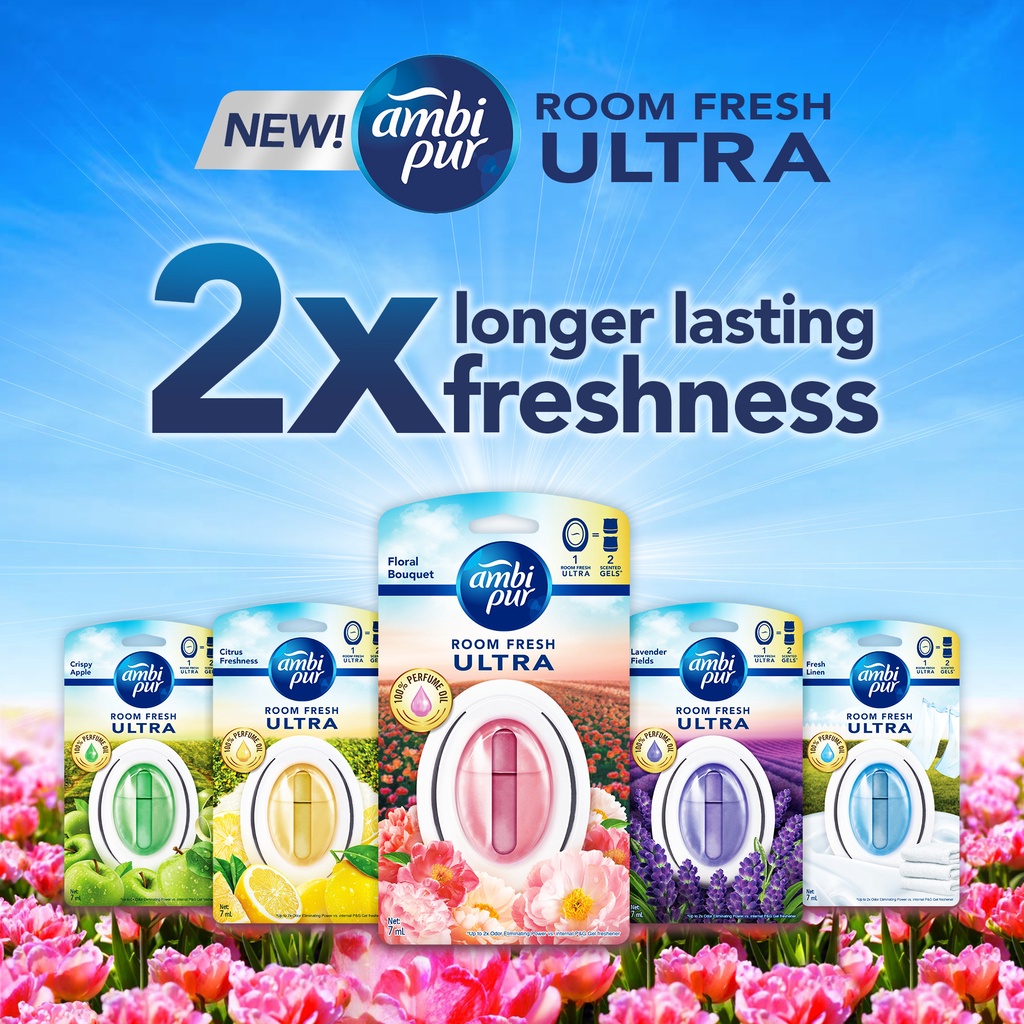 Ambi Pur Air Freshener Room Fresh Ultra 7ml x 2 | Shopee Singapore