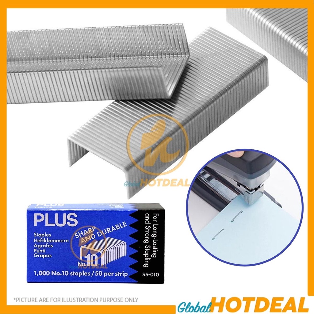 Plus Bullet Staple NO.10 SS-010 Small Staples Bullet Dawaiian Stapler ...
