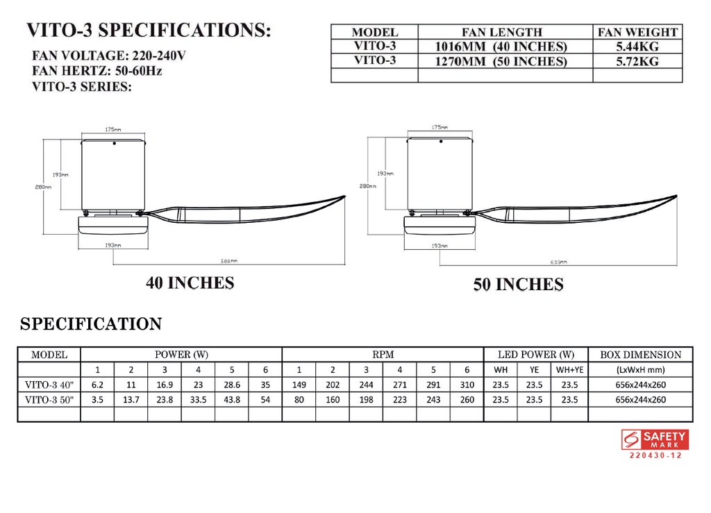 Bestar Vito 3 DC Ceiling Fan With 24W 3 Tone LED Light Kit And Smart ...