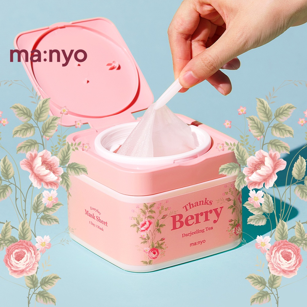 MANYO Thanks Berry Darjeeling Tea Facial Mask 30 Sheets | Shopee Singapore