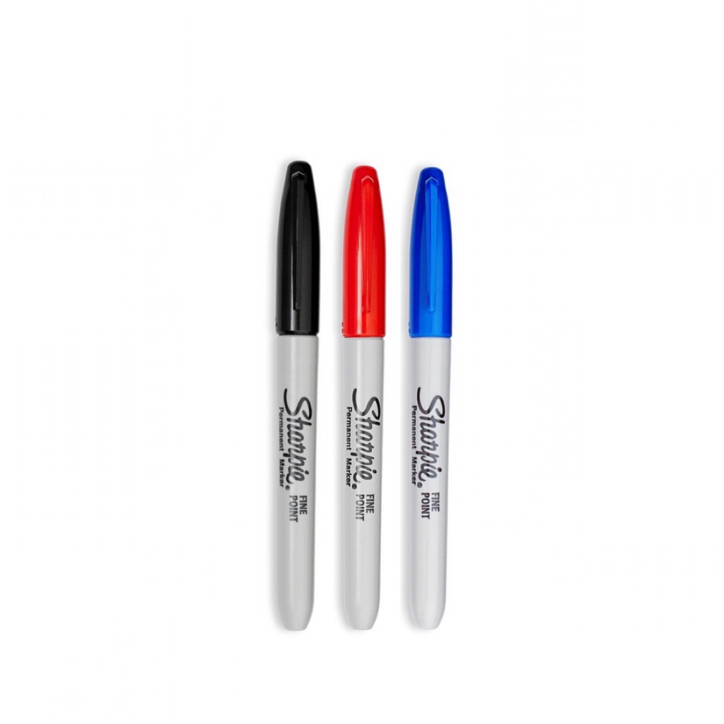 Sharpie Fine Point Black Red Blue Permanent Marker Set Of 3 Shopee