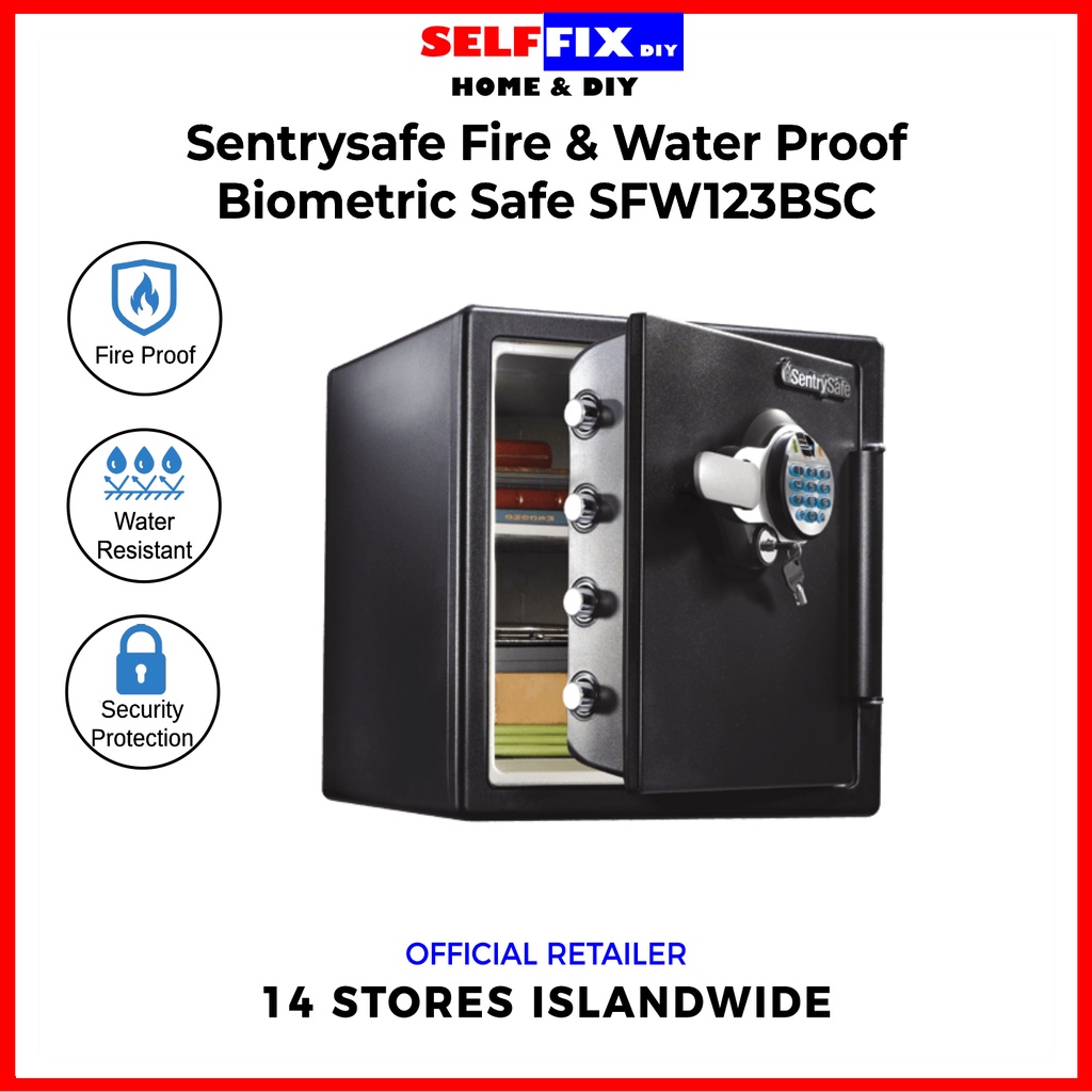 SentrySafe SFW123BSC Fire and Water Proof Biometric Safe Sentry Safe ...