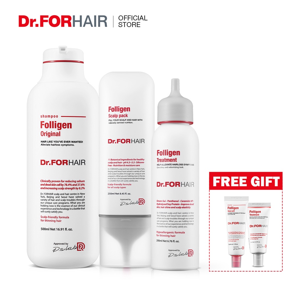 [Dr.FORHAIR] Folligen Shampoo 500ml + Scalp Pack 250ml + Folligen ...