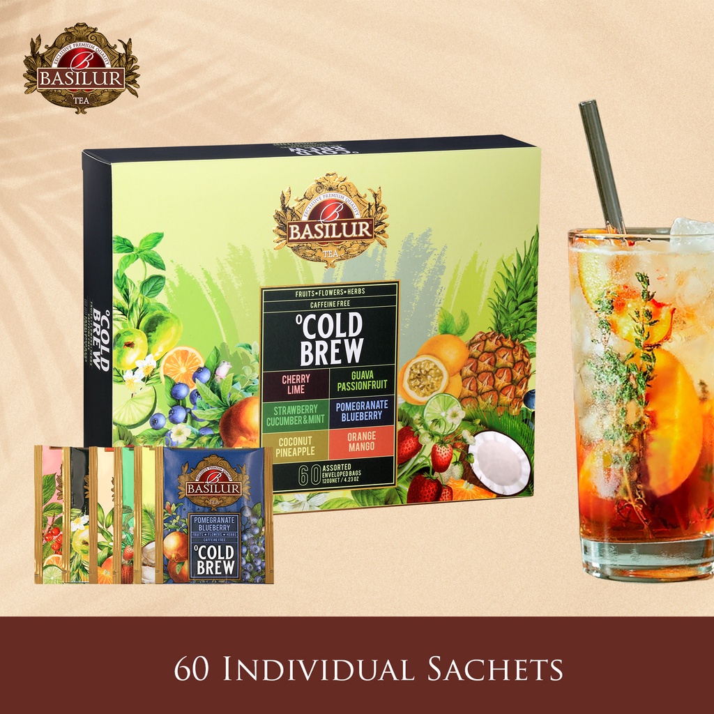 Basilur Caffeine-free Cold Brew Gift Collection (60 Assorted Sachets ...