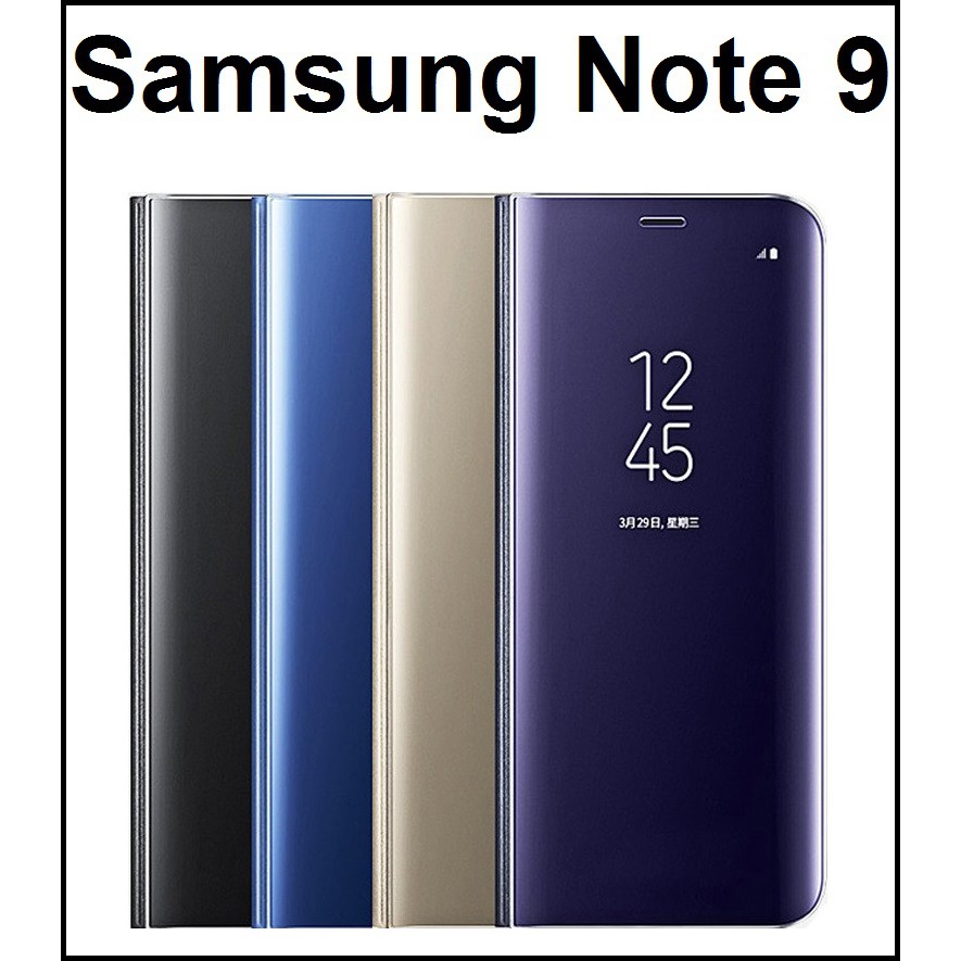 Samsung Galaxy Note 9 Premium Leather Clear View Case Casing Cover ...