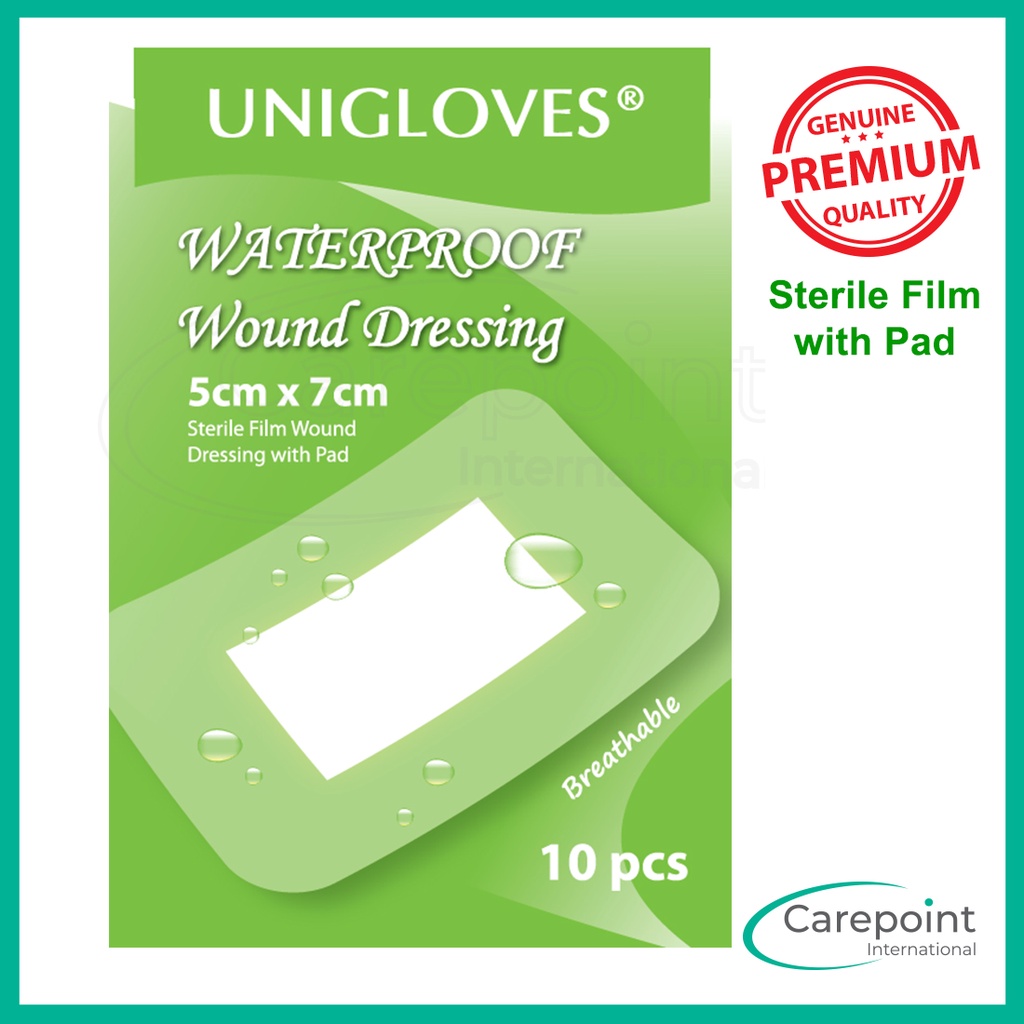 [10pcs/box] UNIGLOVES Waterproof Wound Dressing 5cm x 7cm | Shopee ...