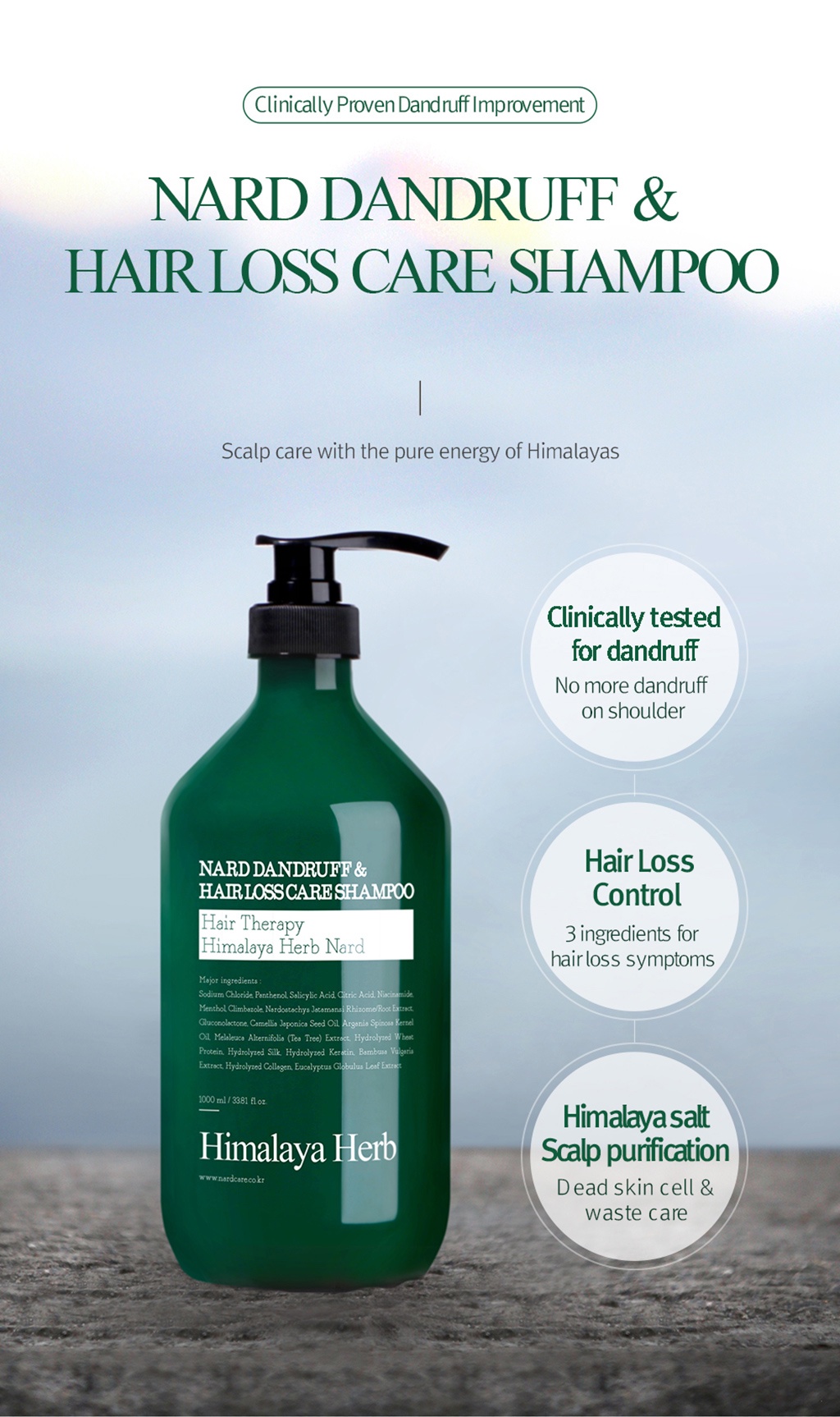 [NARD] Dandruff & Hair Loss Care Shampoo 1000ml - Itchy Scalp, Anti ...