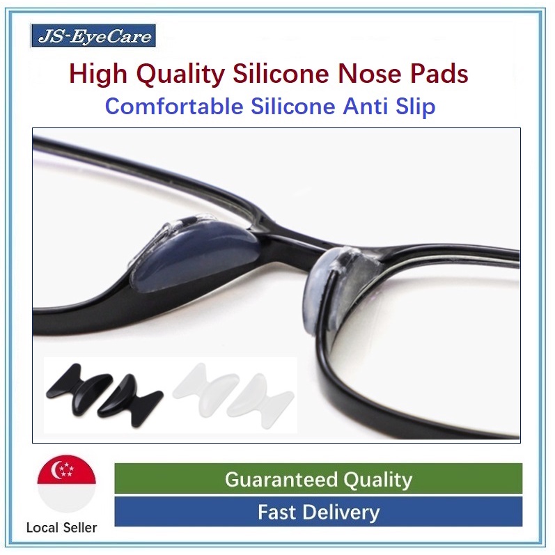 (2 pairs) JS-EyeCare Soft Silicone Anti Slip Nose Pad Stick on Self ...