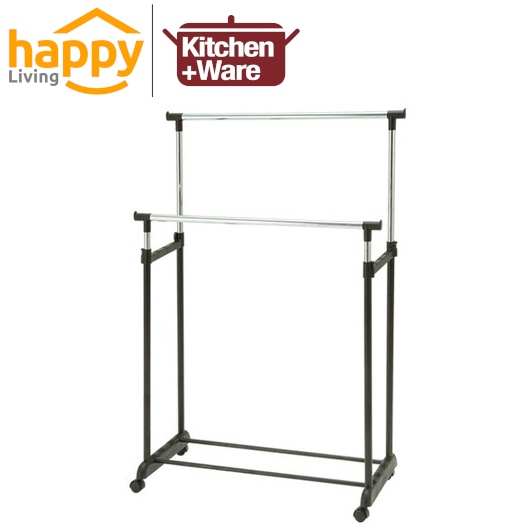 [Taiwan] Happy Living Double Pole Clothes Rack with 2 Height-Adjustable ...