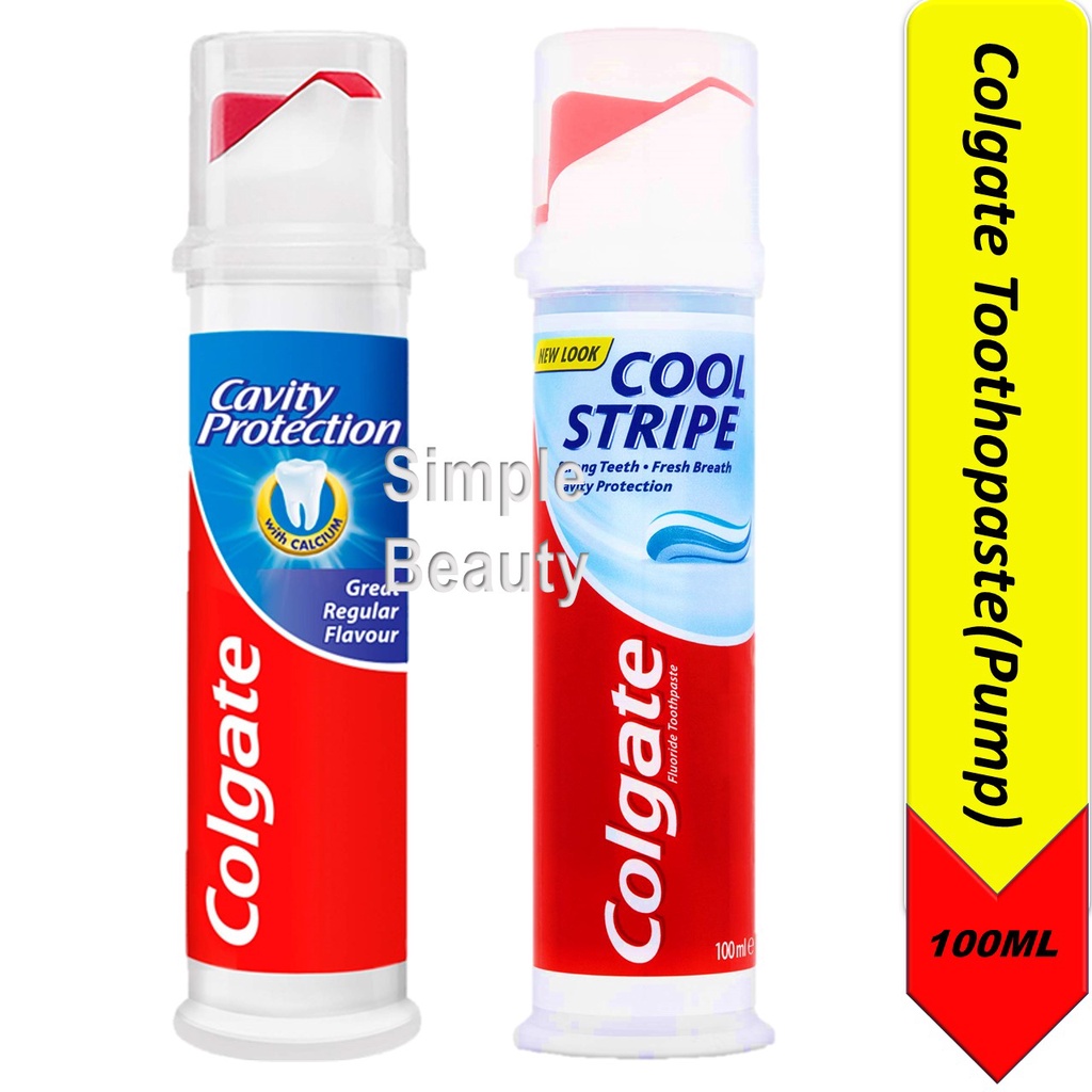 Colgate Toothpaste Pump Cavity Protection / Cool Stripe (UK Ver.), 100ml | Shopee Singapore